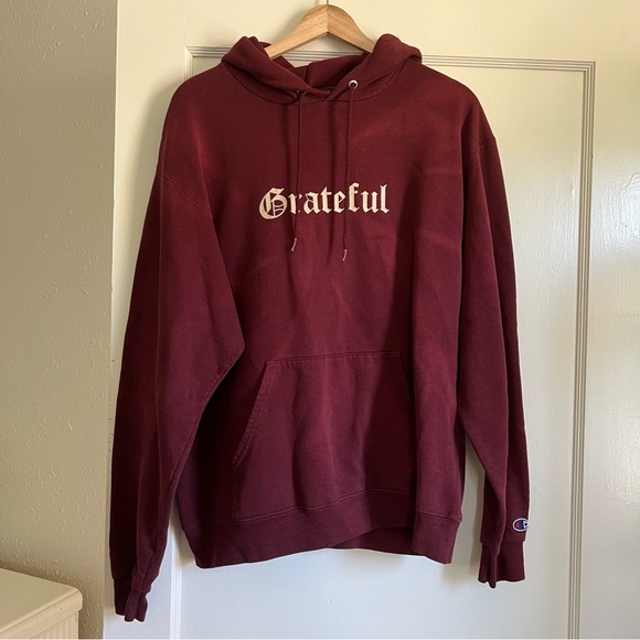 Grateful Apparel | Shirts | Grateful Apparel Burgundy Bleached Hoodie ...